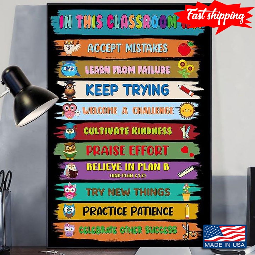 Colorful Owls In This Classroom We Accept Mistakes Learn From Failure ...