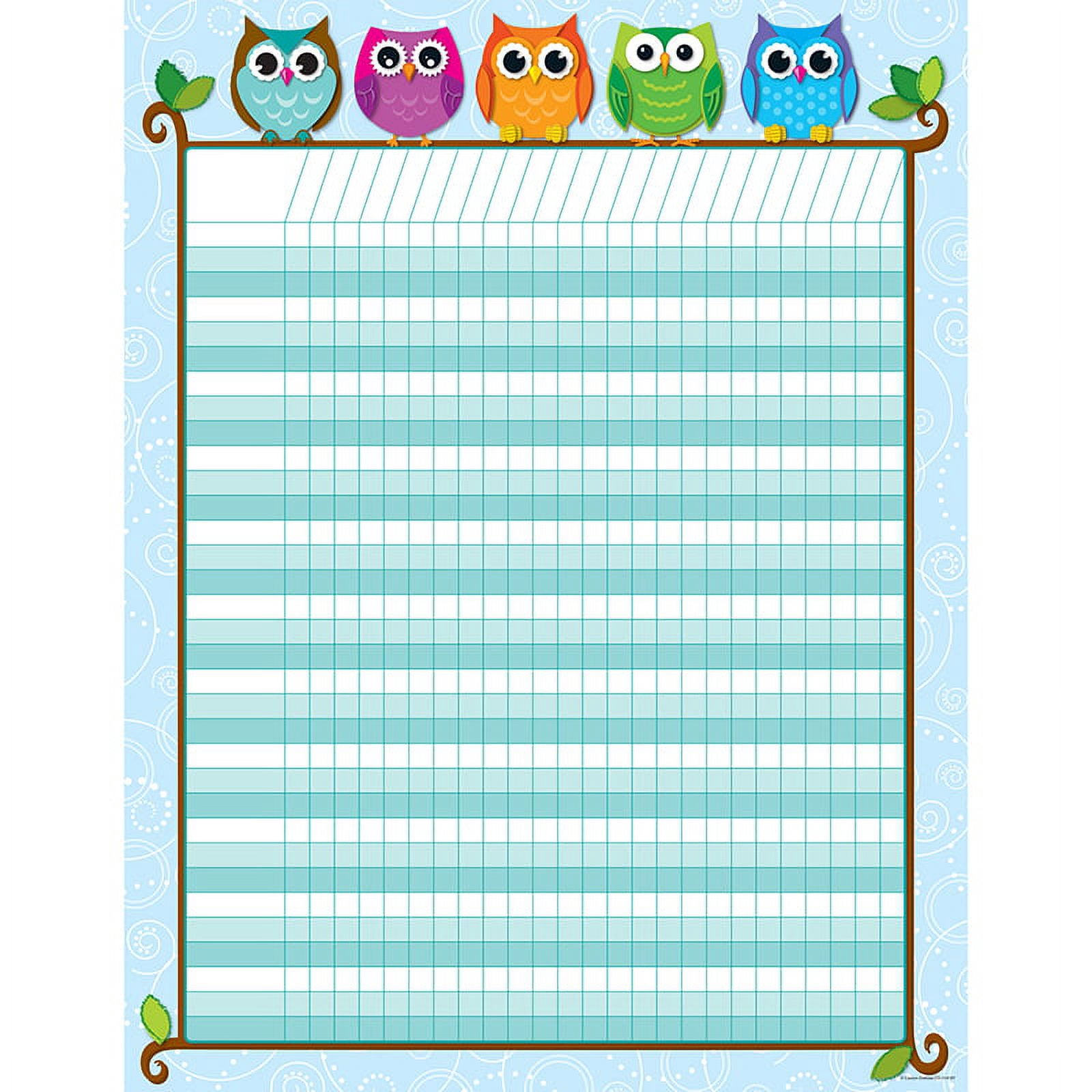 Colorful Owls Incentive Chart | Bundle of 10 Each - Walmart.com