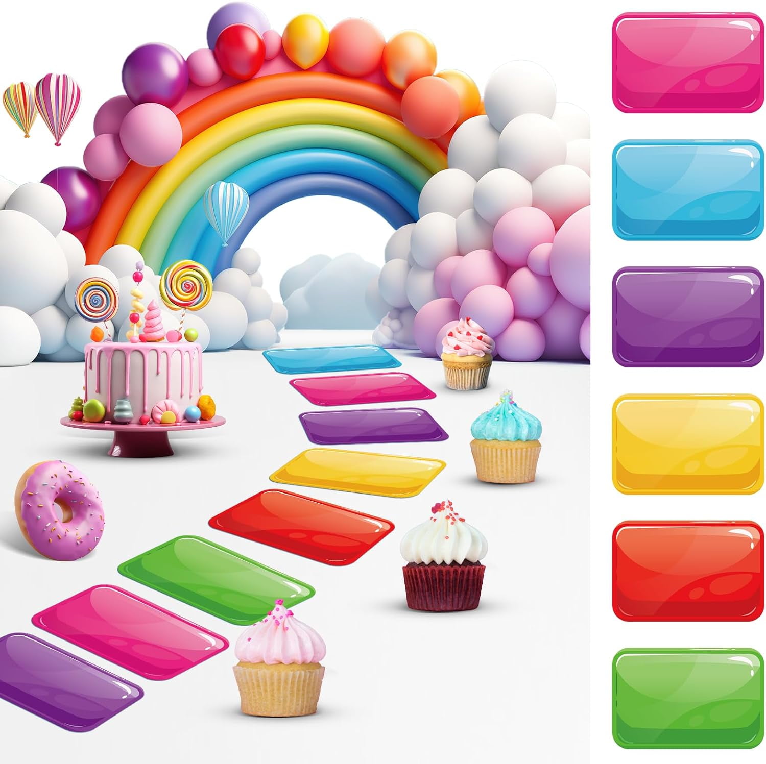 Colorful PVC Floor Stickers Donuts Line up Stickers for Classroom ...