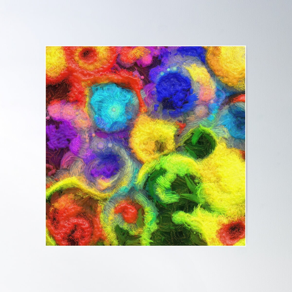 Colorful Paint Blobs Poster Wall Art, Modern Wall Decor For Living Room ...