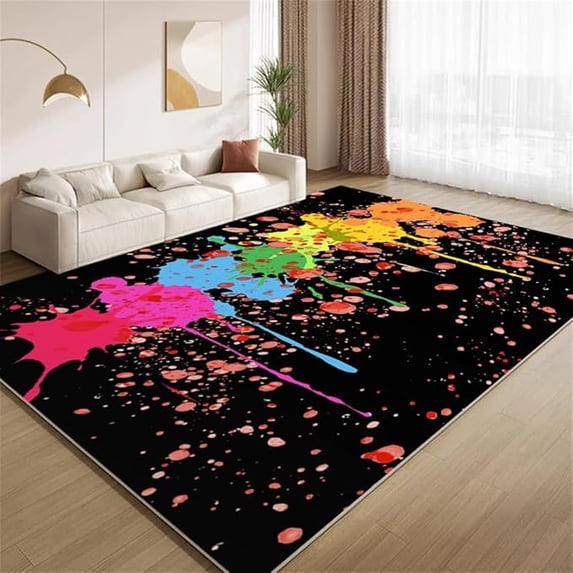 Colorful Paint Splash Area Rugs Abstract Graffiti Art Rugs Ultra Soft ...
