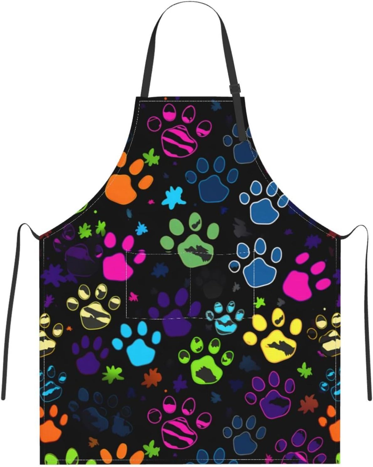 Colorful Paint Splatter Adjustable Apron with 2 Pockets, for Grilling ...