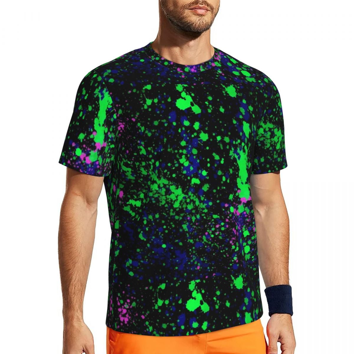 Colorful Paint Splatter Gym T Shirt Abstract Pattern Fashion T Shirts ...