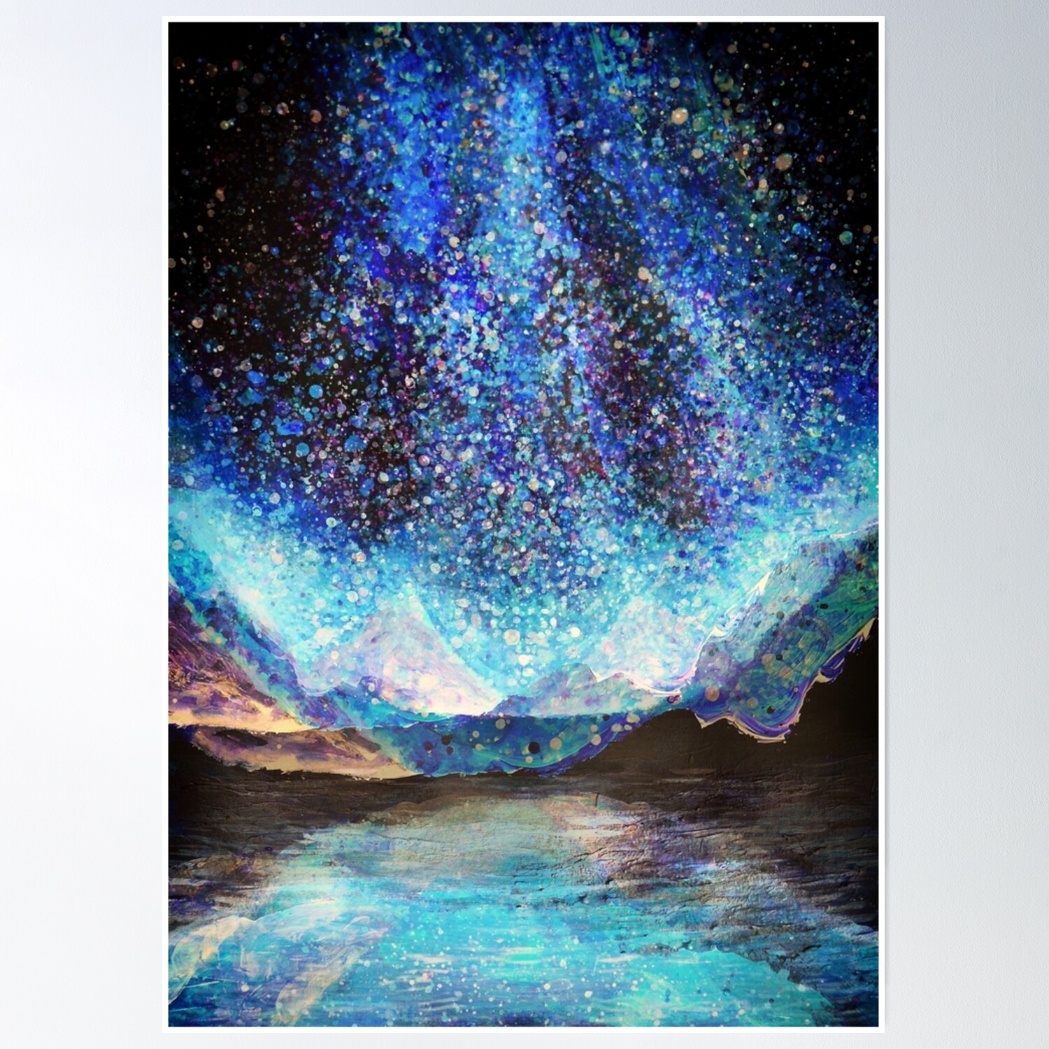 Colorful Painting Of Starry Sky Poster Wall Art, Modern Wall Decor ...