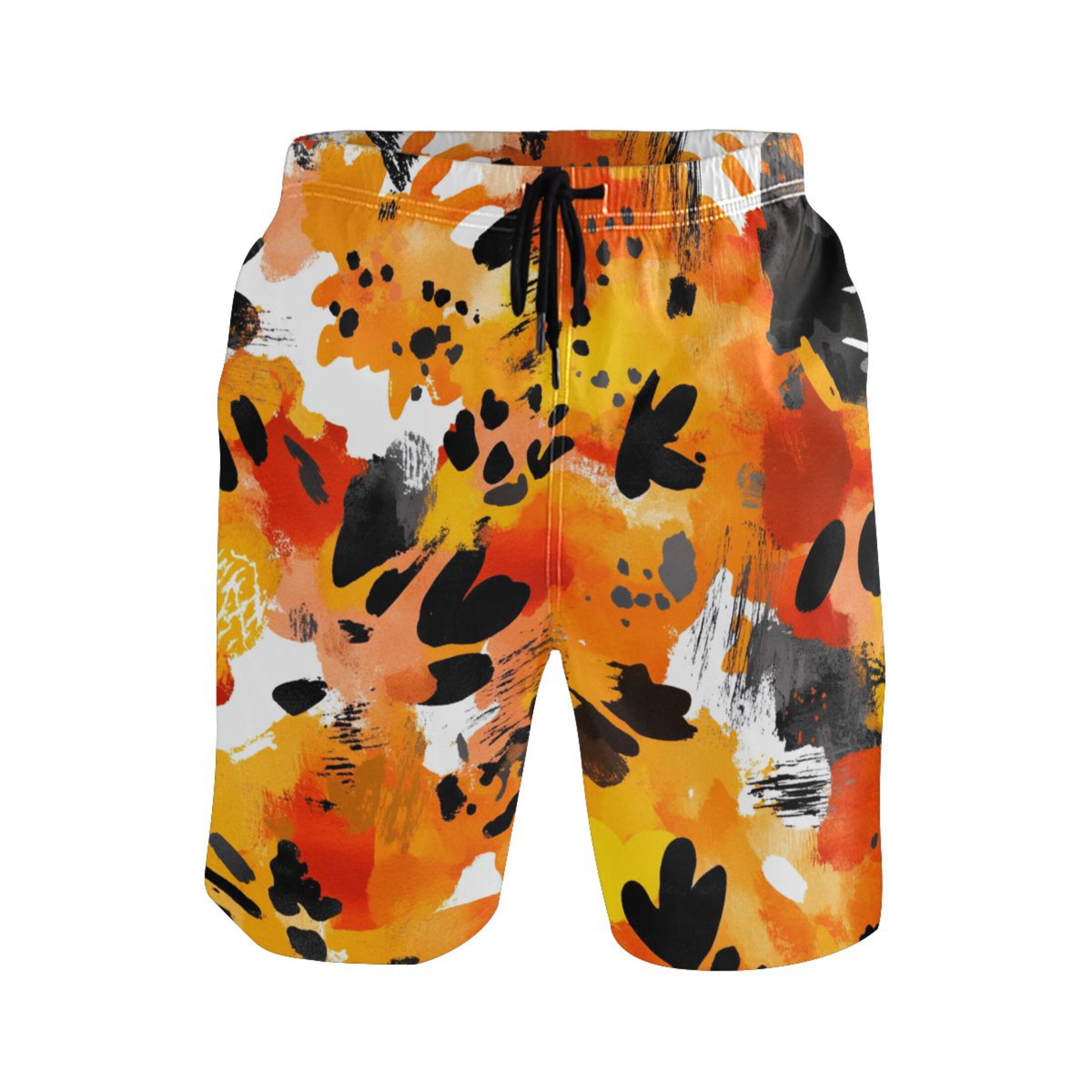 Colorful Painting Patterns Small Size Men's Quick Dry Beach Shorts with ...