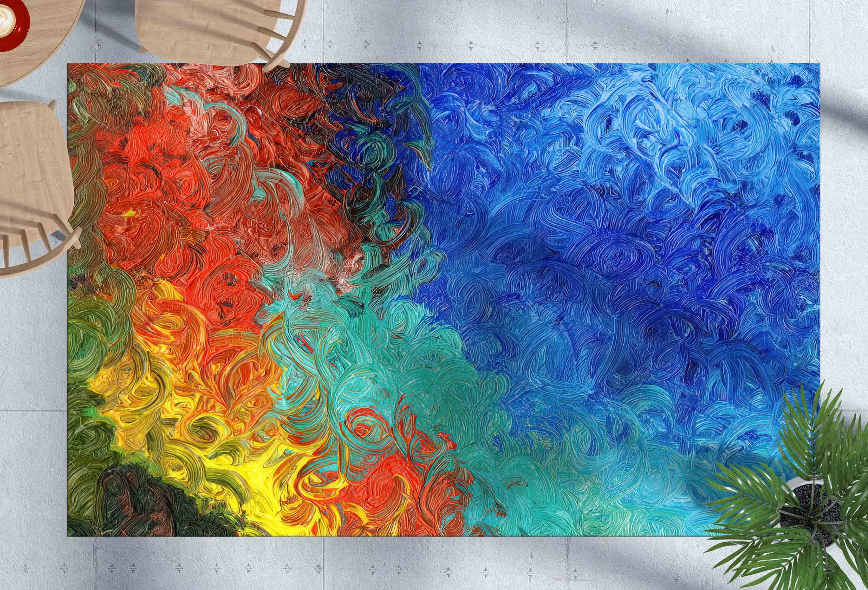 Colorful Painting Rug, Bath Rugs, Colorful Abstract Rug, Customs Rug ...