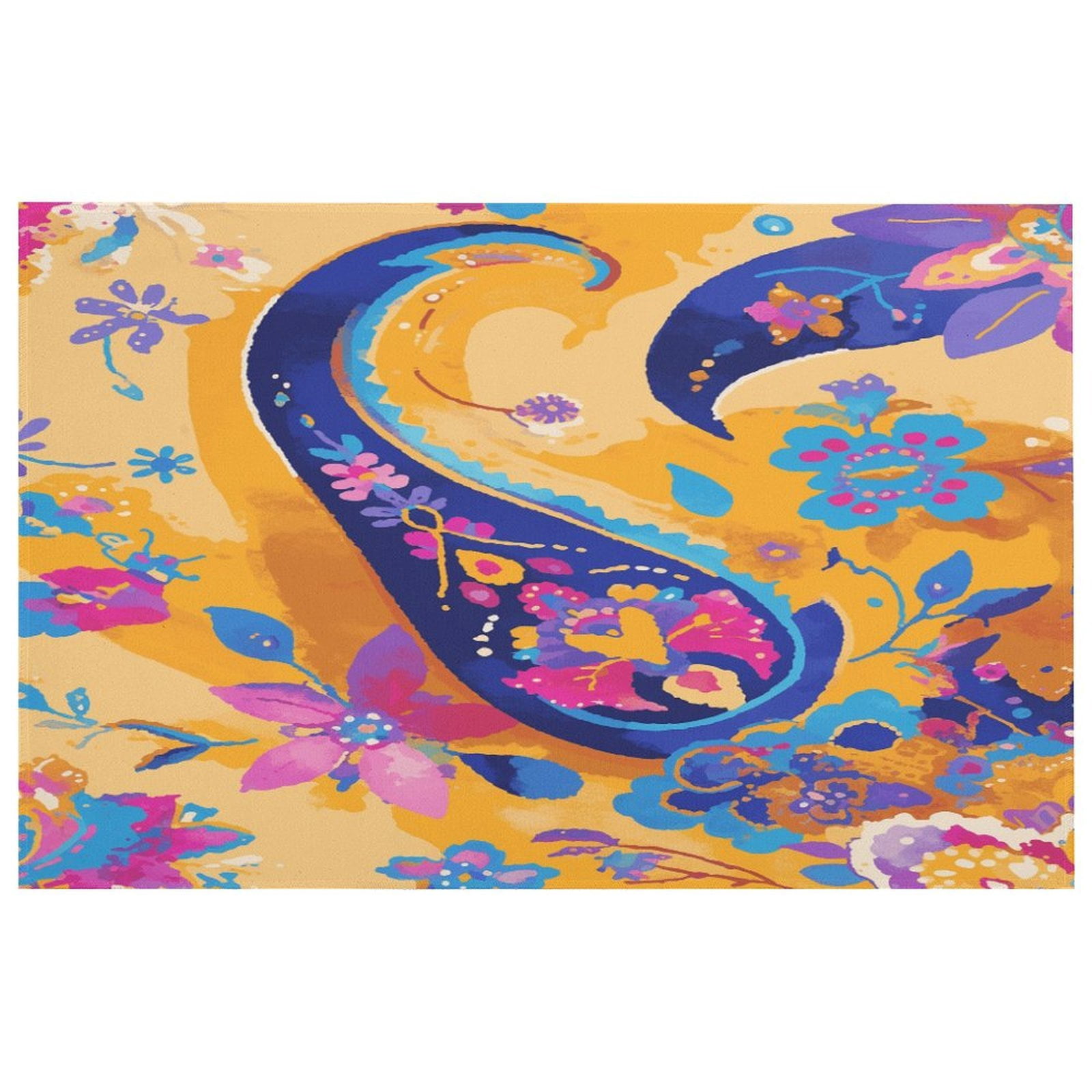 Colorful Paisley Adult Home Decor Bedroom Living Room Crystal Velvet ...