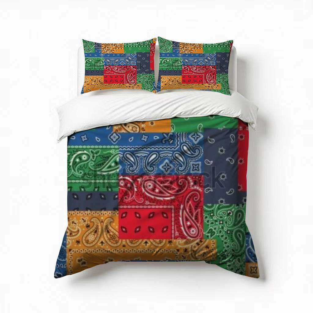 Colorful Paisley Bandana Patterns Bedding Set 3 Pcs Soft Microfiber ...