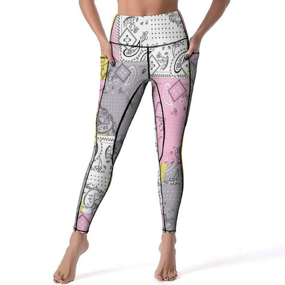 Colorful Paisley Bandana Patterns Leggings Gym Wear Gym Sportswear ...