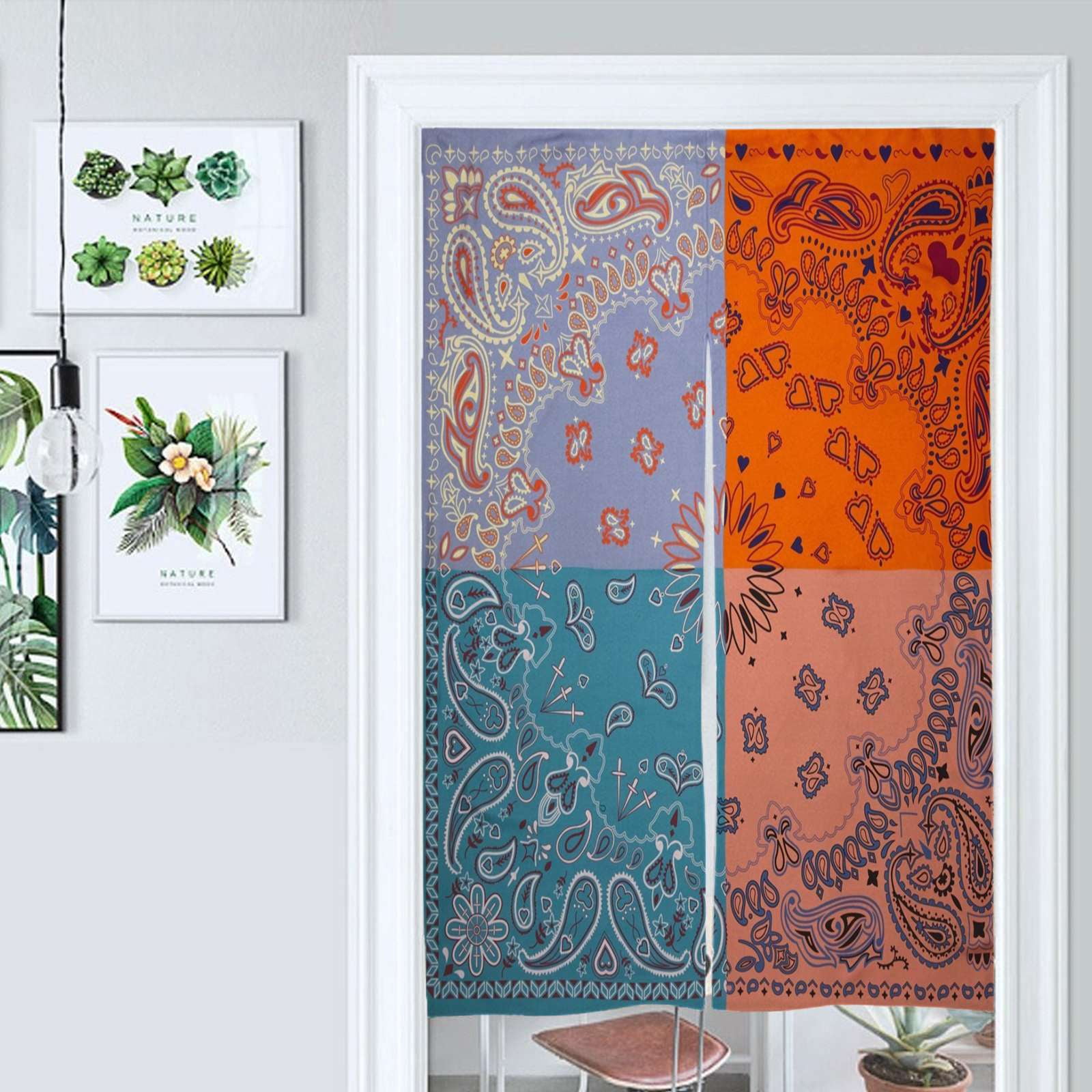 Colorful Paisley Bandana Set Door Curtain Nordic Living Room ...
