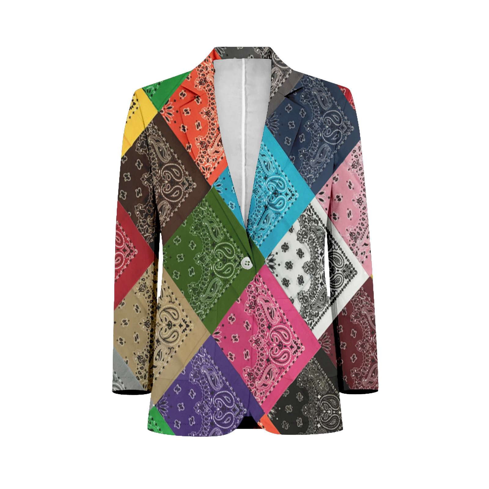 Colorful Paisley Bandanas Mens Suits Shawl Collar Slim Fit Suit Mens ...