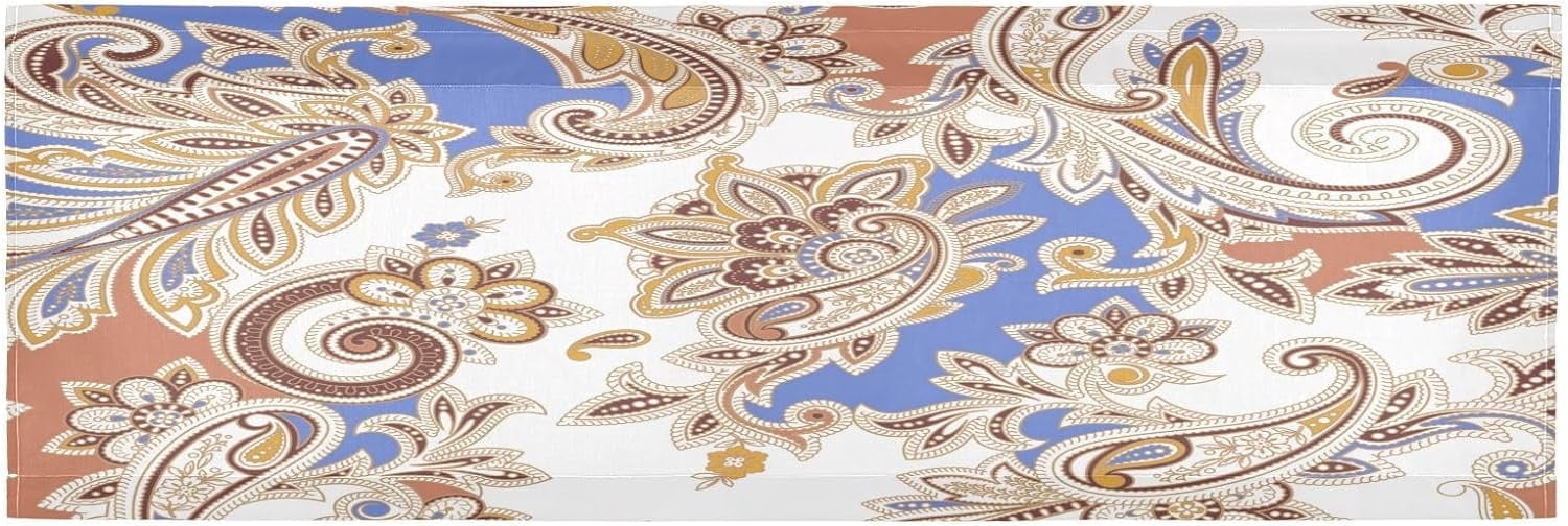Colorful Paisley Pattern Trolley Bag Curtain Drape, 54" x 18" Curtain ...