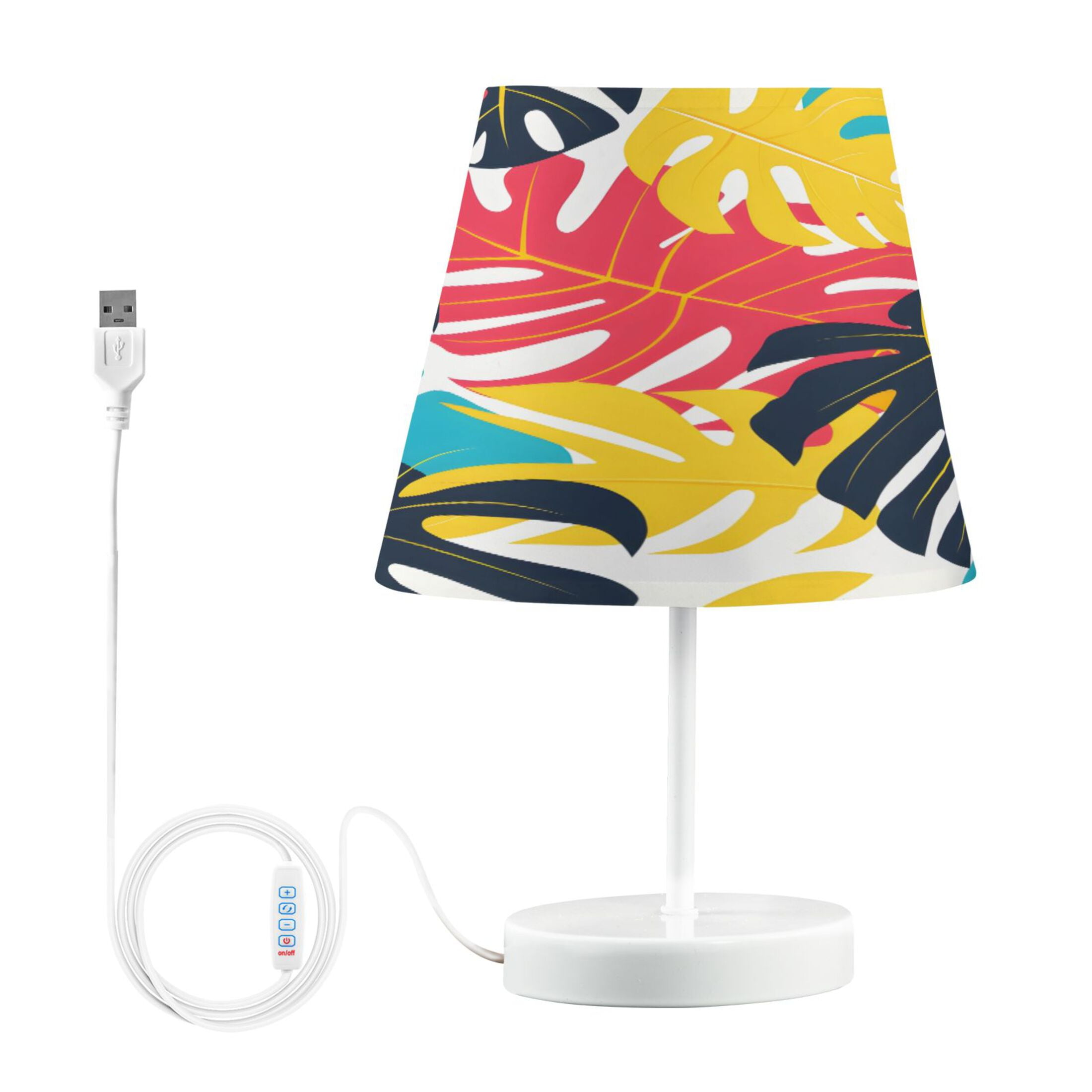 Colorful Palm Leaf Desk Lamp LED Table Nightstand Lamps with 3 Color ...