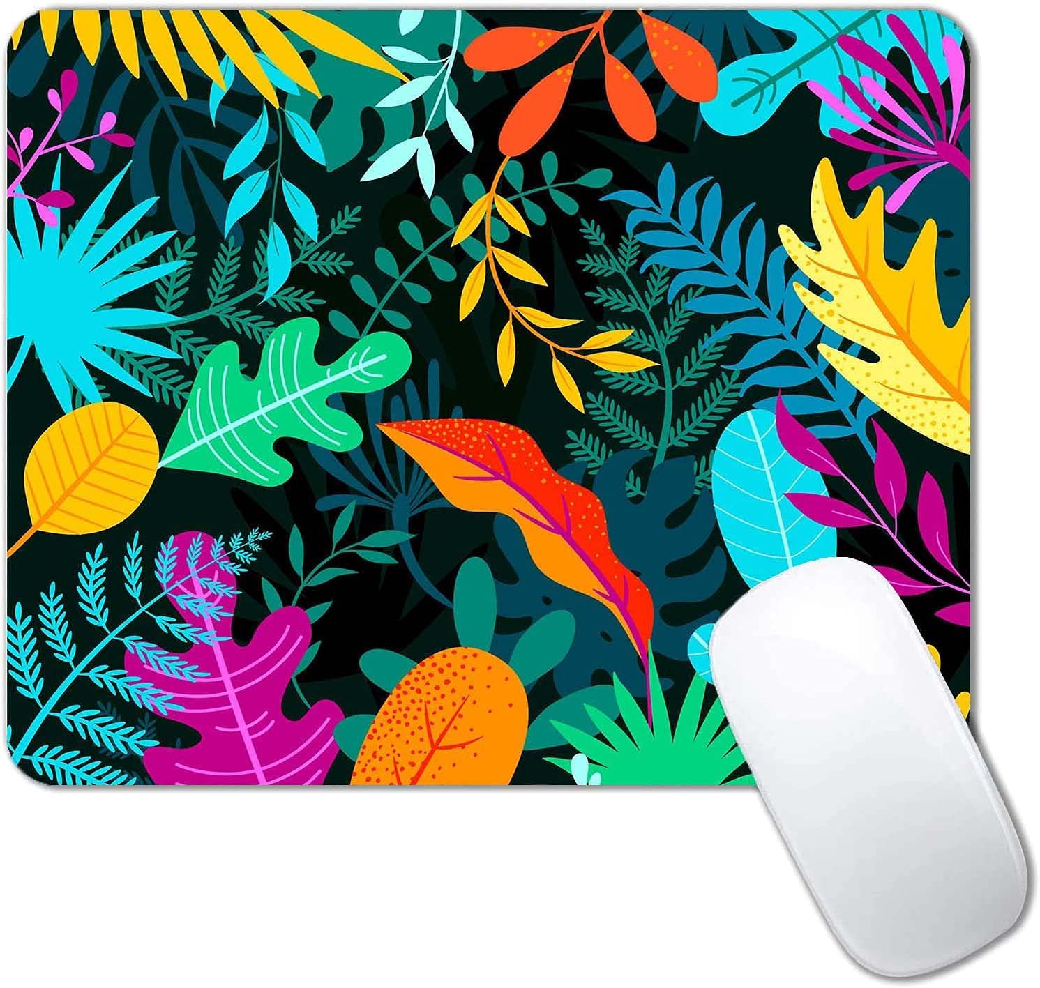 Colorful Palm Leaves Mouse Pad,Non-Slip Rubber Base Wireless Gaming ...