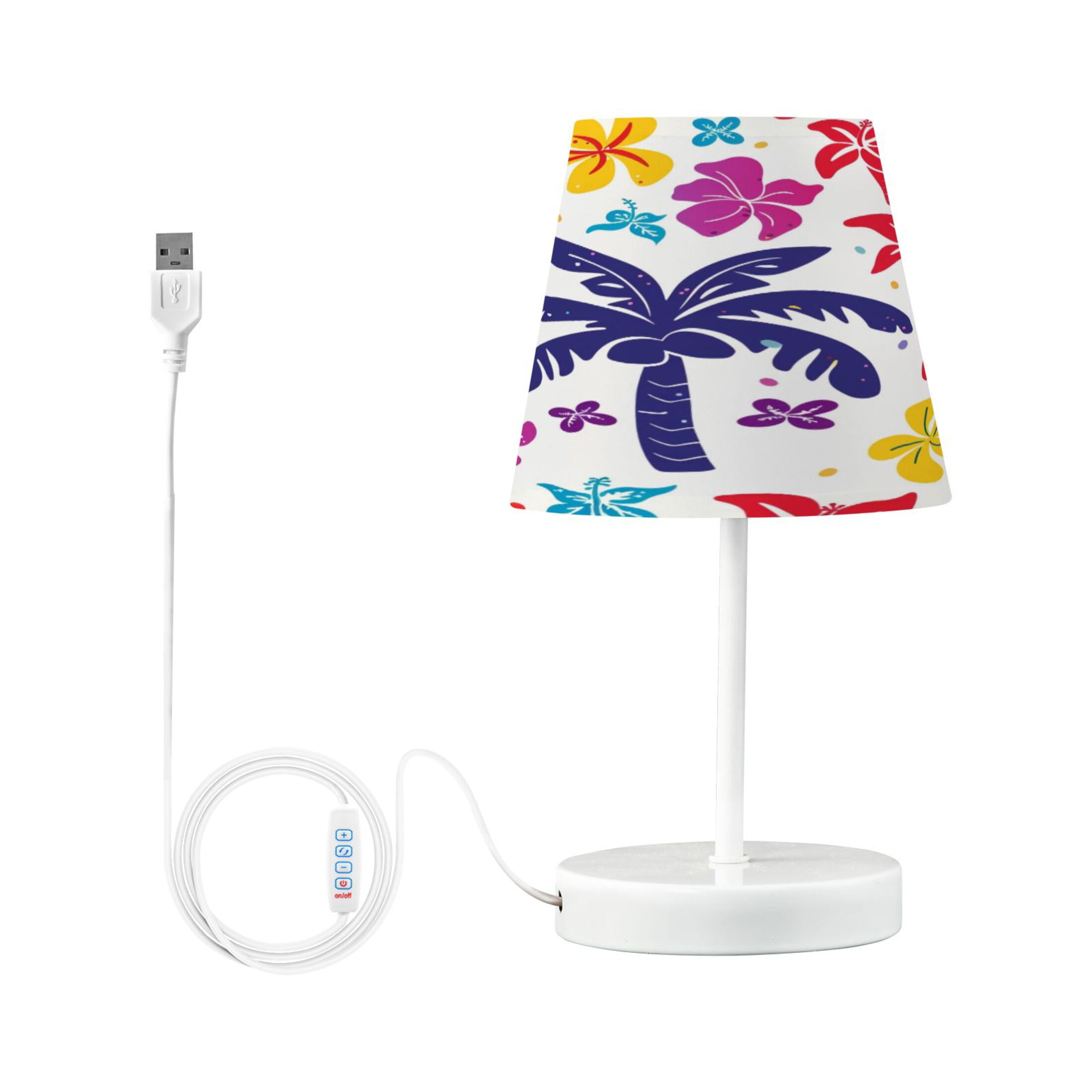 Colorful Palm Tree Flower Rainbow Desk Lamp LED Table Nightstand Lamps ...