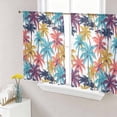 Colorful Palm Tree Sheer Curtains 45 Inch Length 2 Panels Set, Summer ...