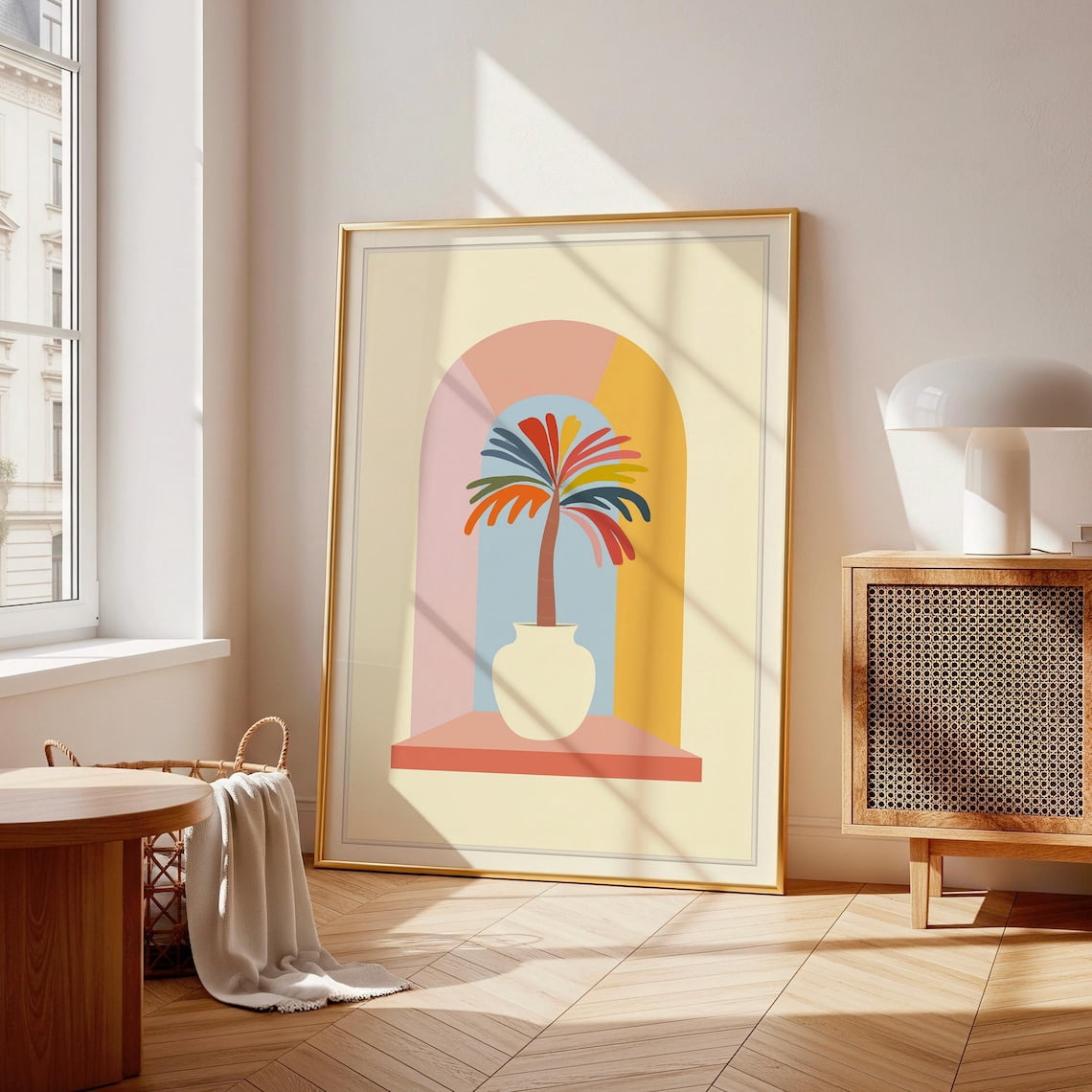 Colorful Palm Tree Tropical Home Aesthetic Decor Botanical Wall Art ...