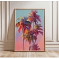 Colorful Palm Trees Tropical Sunset Vibrant Beach Decor Modern Coastal ...