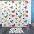 Colorful Paper Airplanes Pattern Bathroom Accessory Sets Waterproof ...