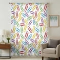 Colorful Paper Clips Sheer Curtains 45 Inches Long for Bedroom, Modern ...