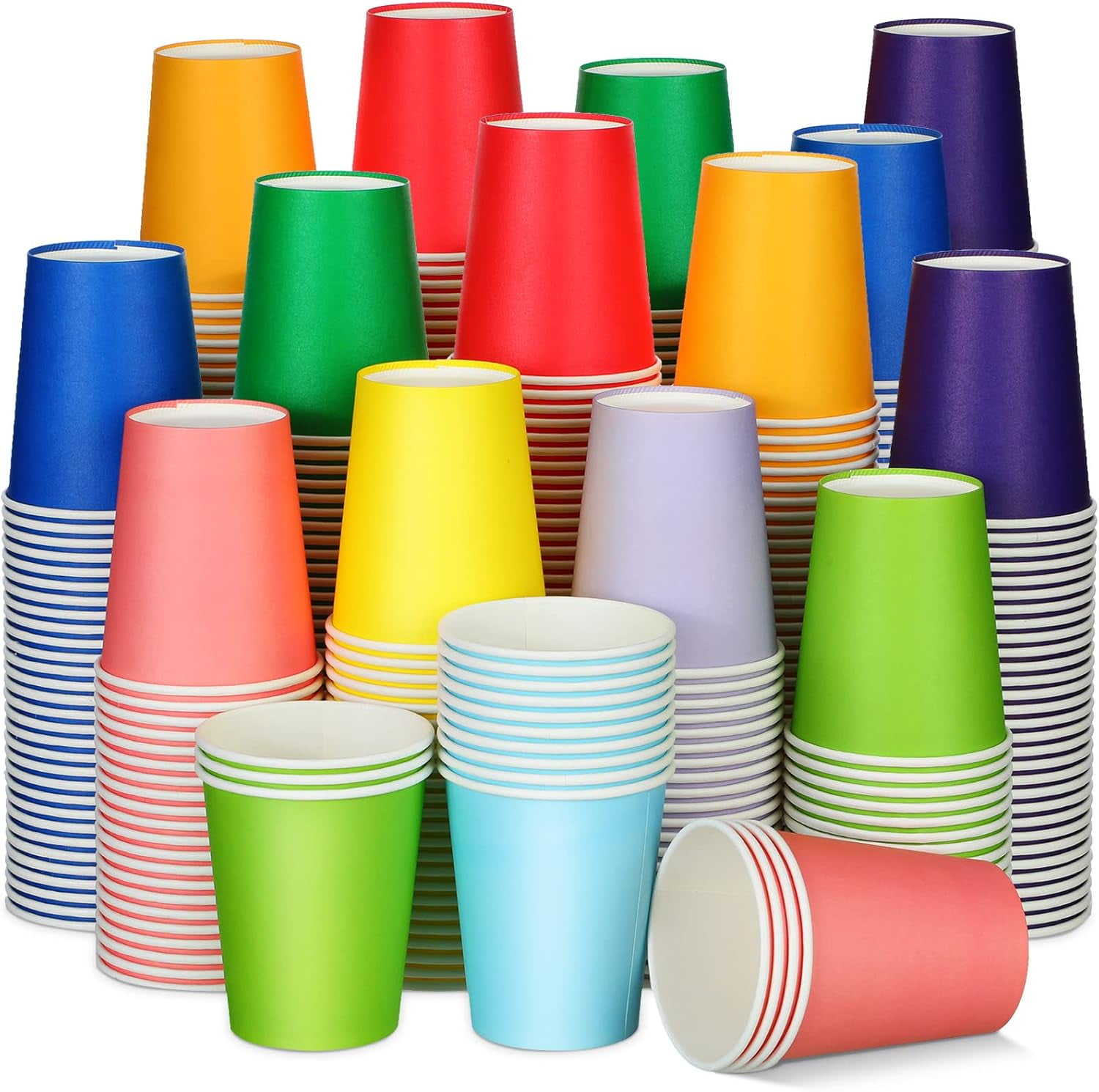 Colorful Paper Cups 8 oz Disposable Hot Cups for Tea Coffee Party ...