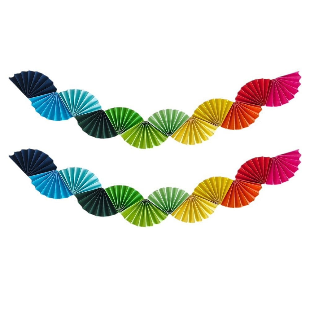 Colorful Paper Fan Garlands Set of 2 for Birthday Party Decorations ...