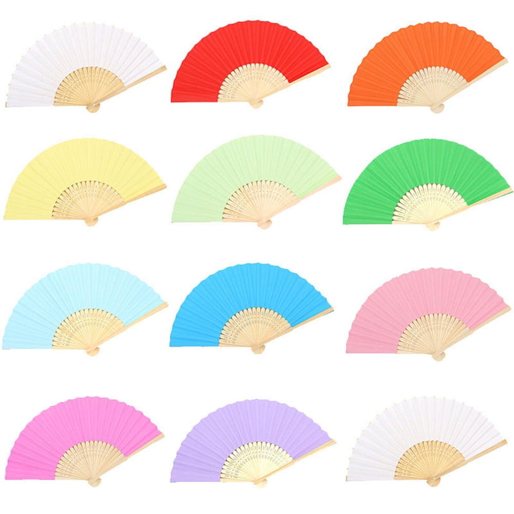 Colorful Paper Fan Handheld Foldable Children Painting Fan Bridal ...