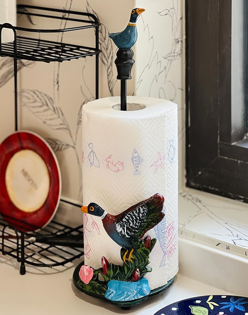 Colorful Paper Towel Holder, Decorative Vintage Cast Iron Roll Standing ...