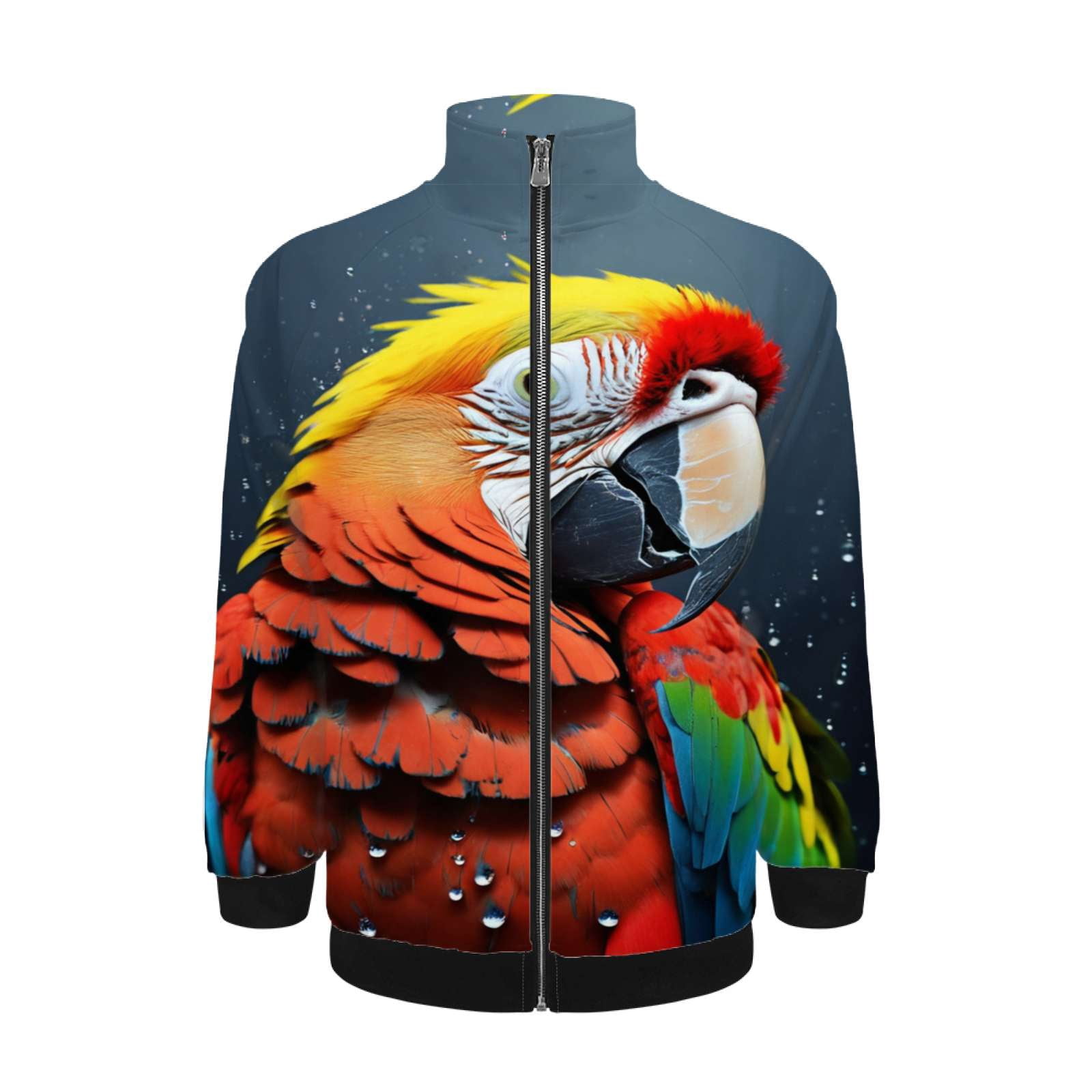 Colorful Parrot Art Print Jacket Men's Street Cool Long Sleeves Coat ...