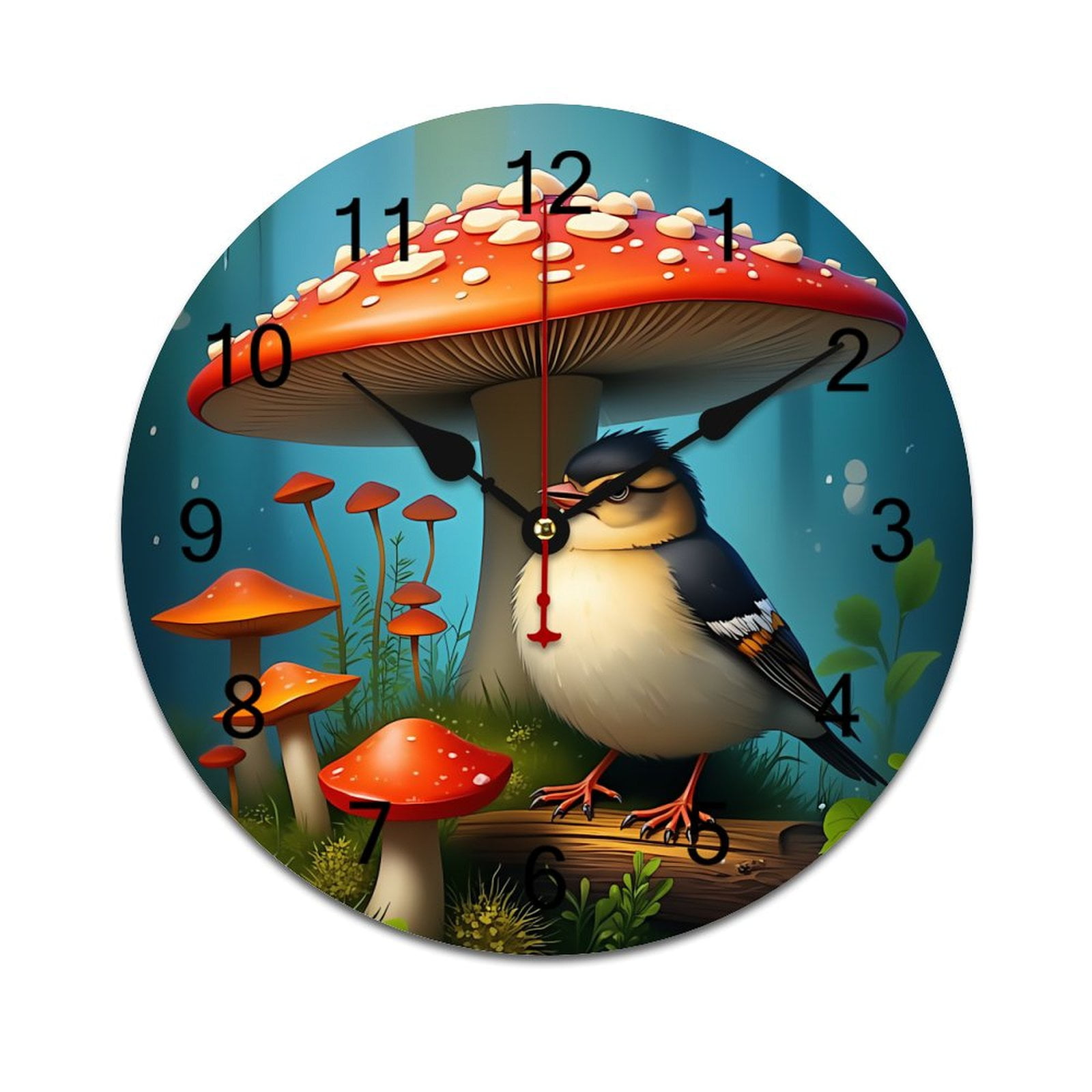 Colorful Parrot Bird Word Saying Big Wall Clock Home Decor Art Watch ...