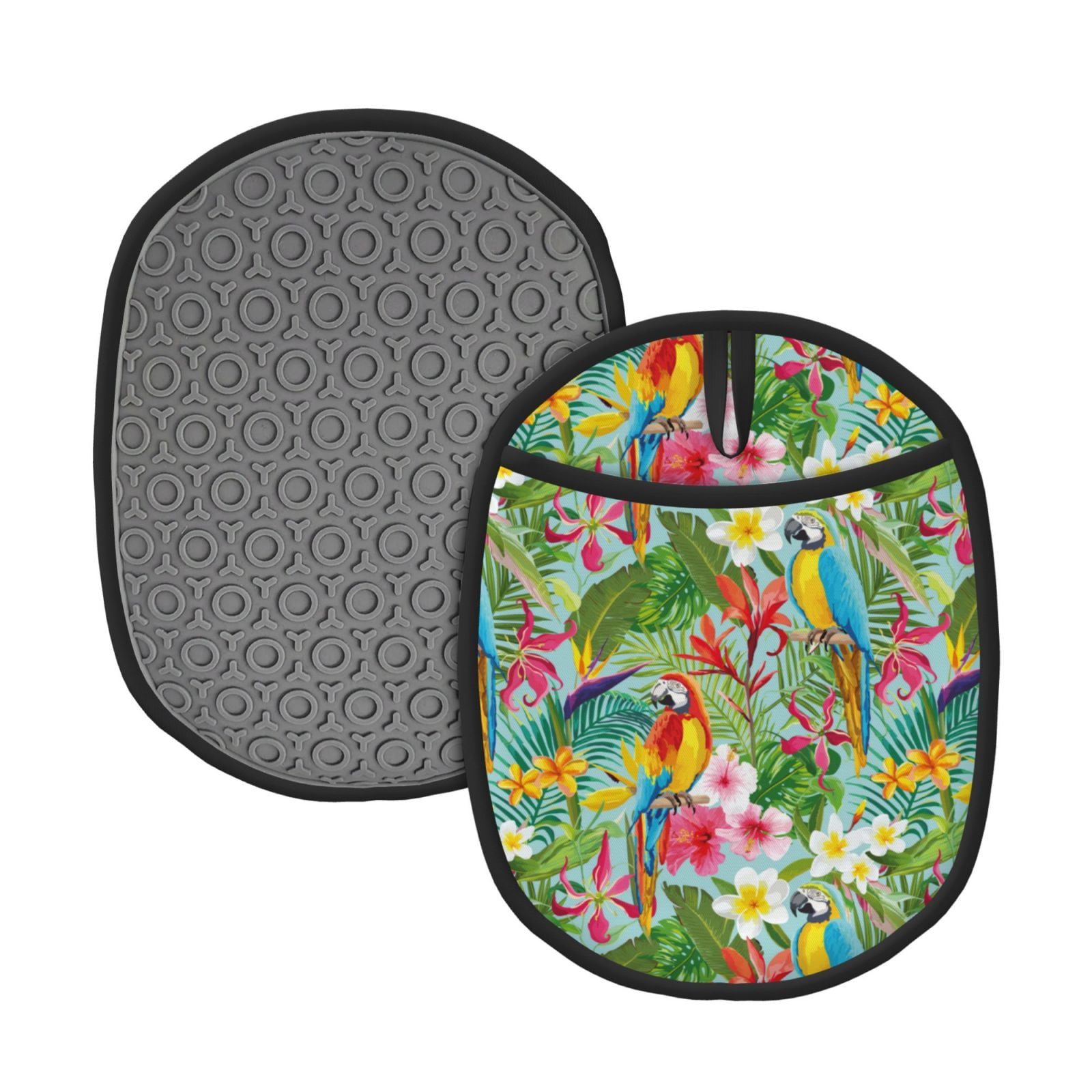 Colorful Parrot Flower Plant Pot Holders for Kitchen - Heat Resistant ...