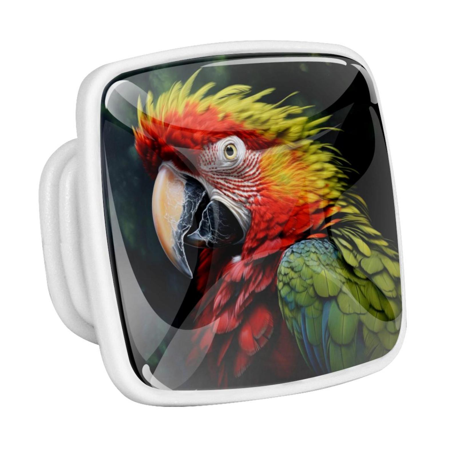 Colorful Parrot Fluorescent Drawer Pulls with Screws Square 4-Pack Glow ...