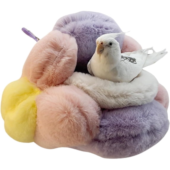 Colorful Parrot Nest Faux Rabbit Fur Winter Warm Thickened Hanging ...