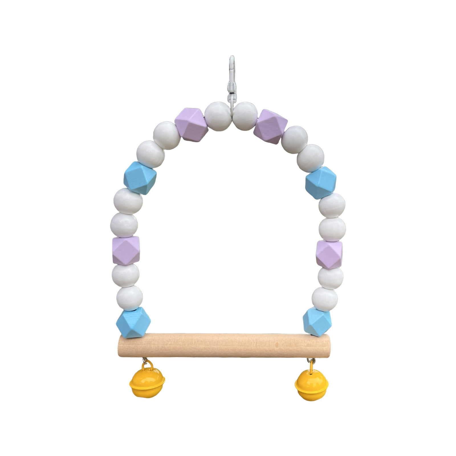 Colorful Parrot Swing Toy with Wooden Beads and Bells - Interactive ...