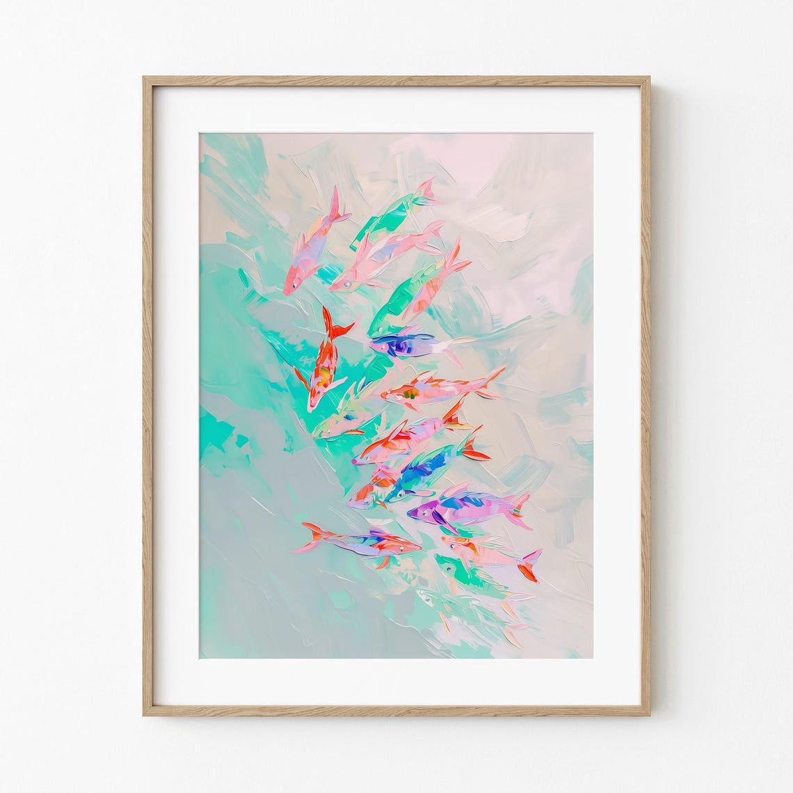 Colorful Parrotfish Sea Life Ocean Decor Fish Pastel Impressionist ...