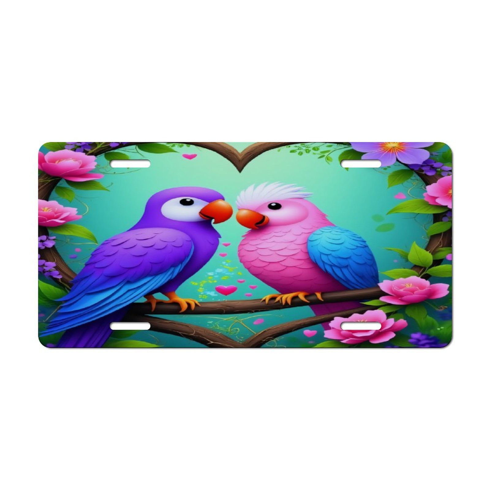 Colorful Parrots in Bloom Car Decorative Front License Plate,Vanity Tag ...