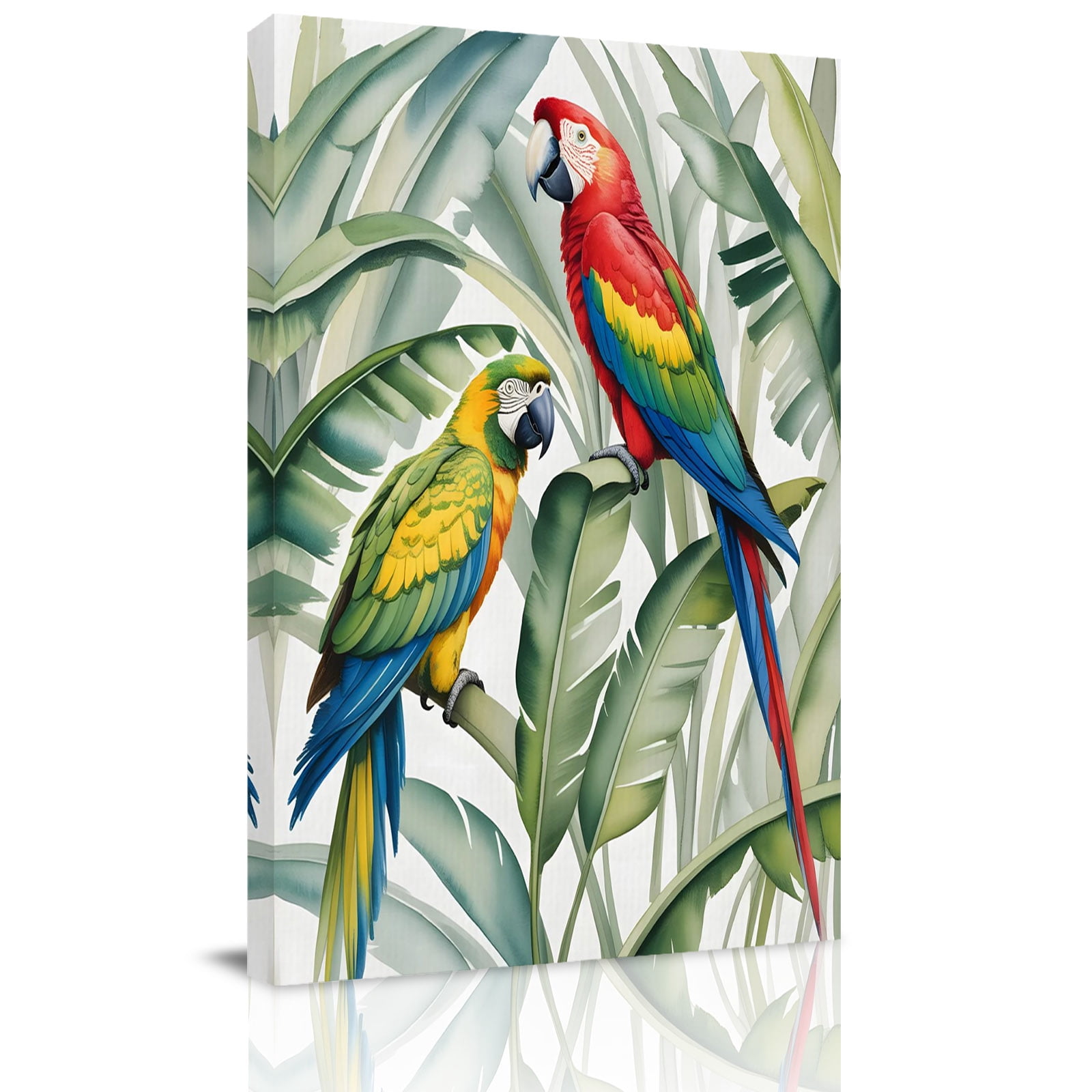 Colorful Parrots Canvas Wall Art for Living Room, A Pair of Colorful ...