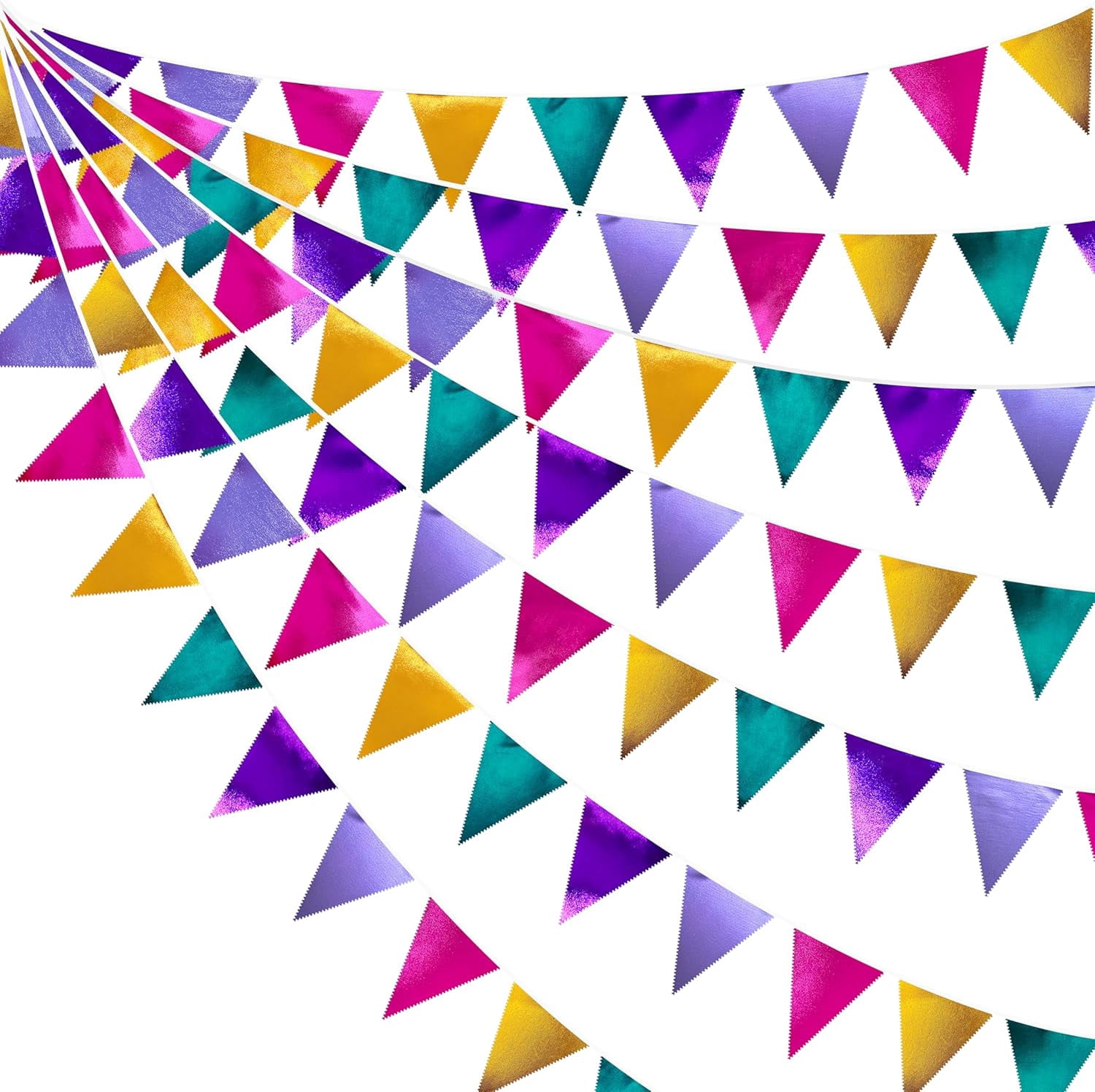 Colorful Party Decorations Hot Pink Teal Purple Metallic Fabric ...