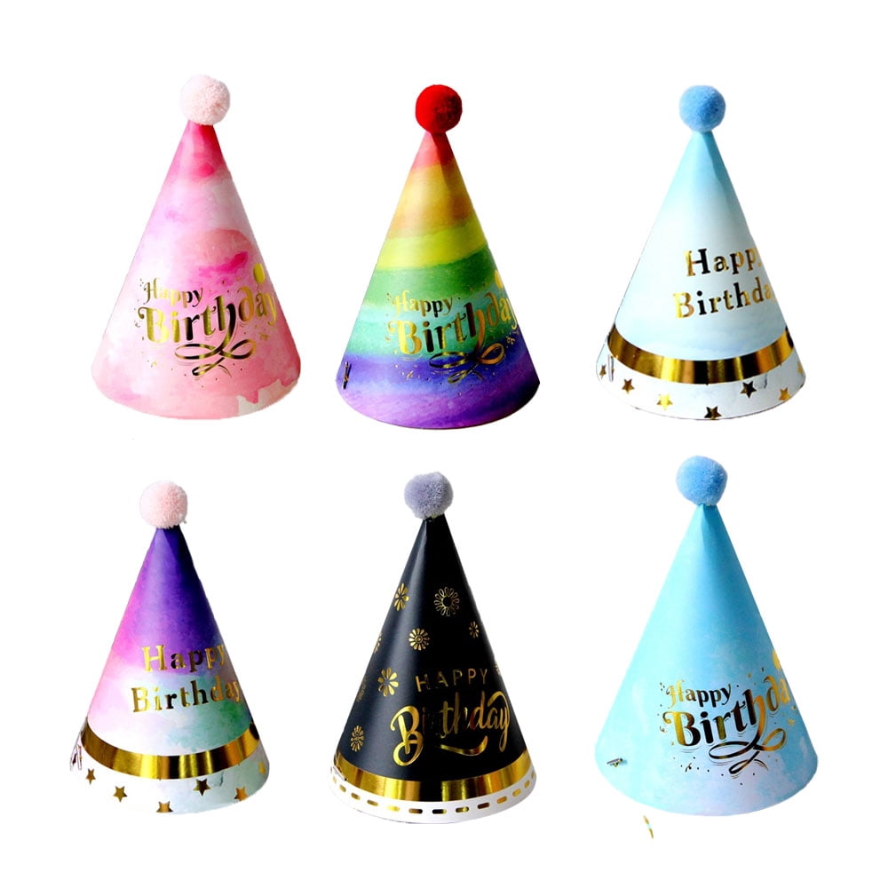 Colorful Party Hats, Fun Celebration Kit of 12 Cone Party Hats for Kids ...