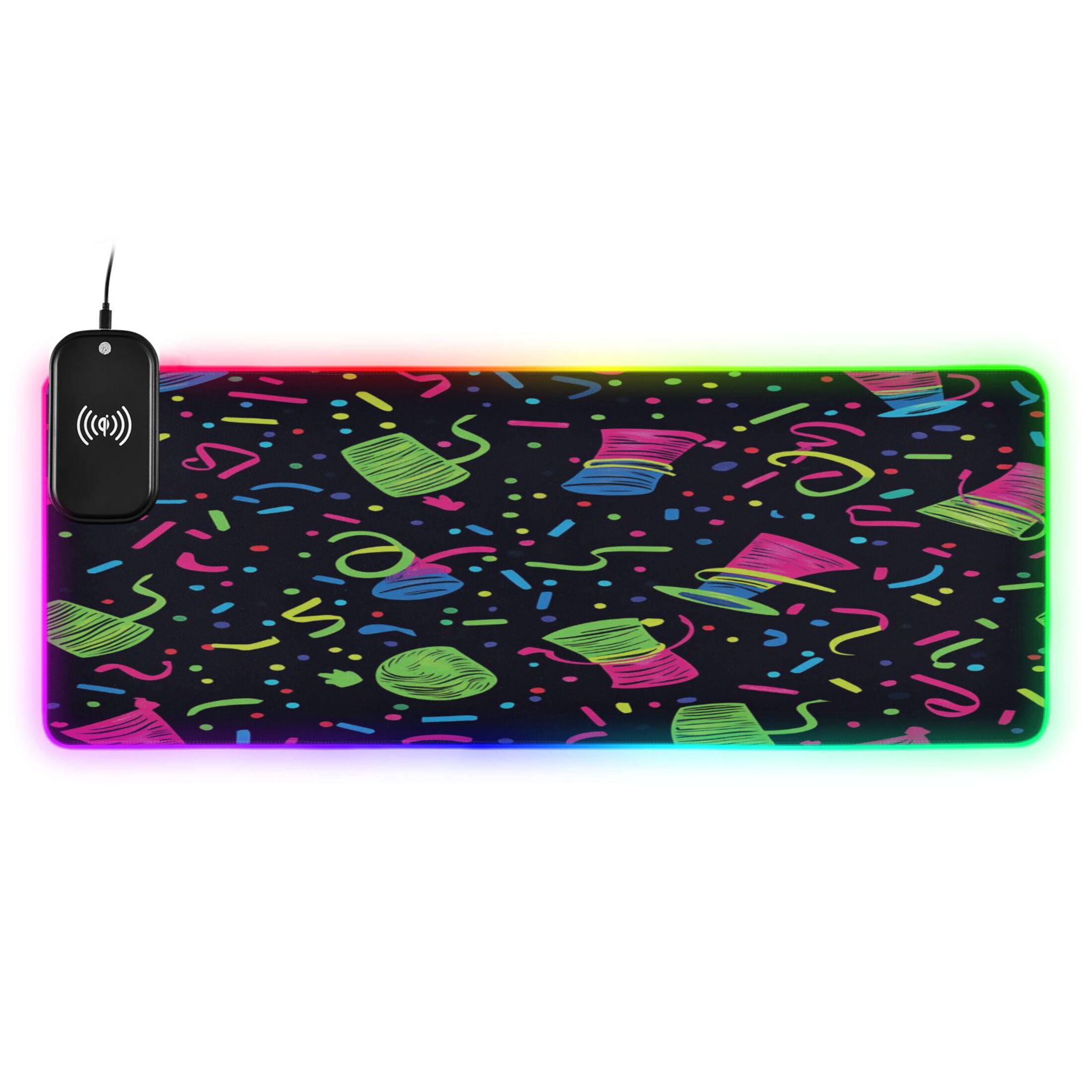 Colorful Party Theme Design Large RGB Gaming Mouse Pad with Fast ...