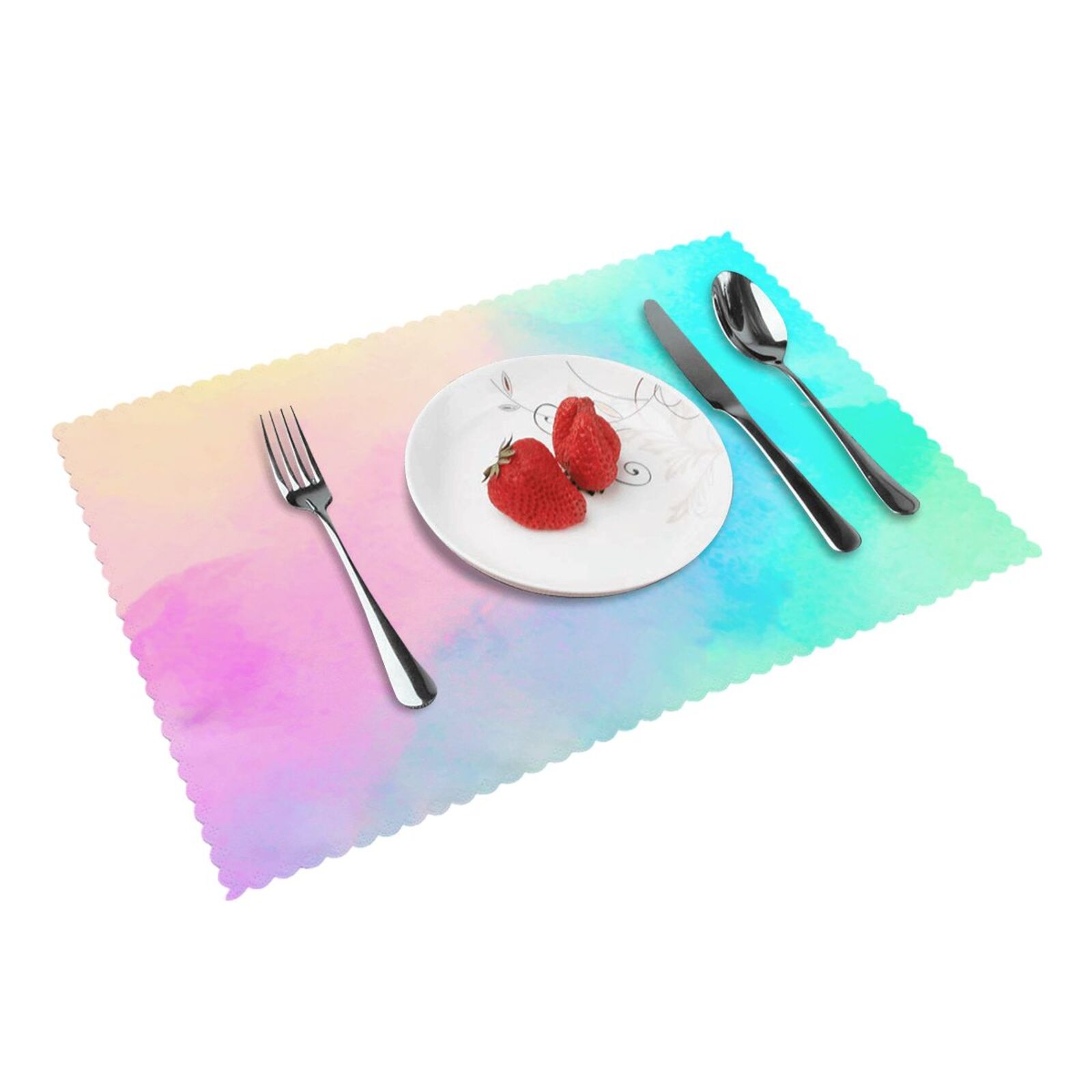 Colorful Pastel Drawing Paper Rainbow Placemats for Dining Table Set of ...
