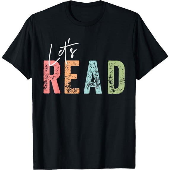 Colorful Pastel "Let's READ" T-Shirt for Book Lovers & Educators ...