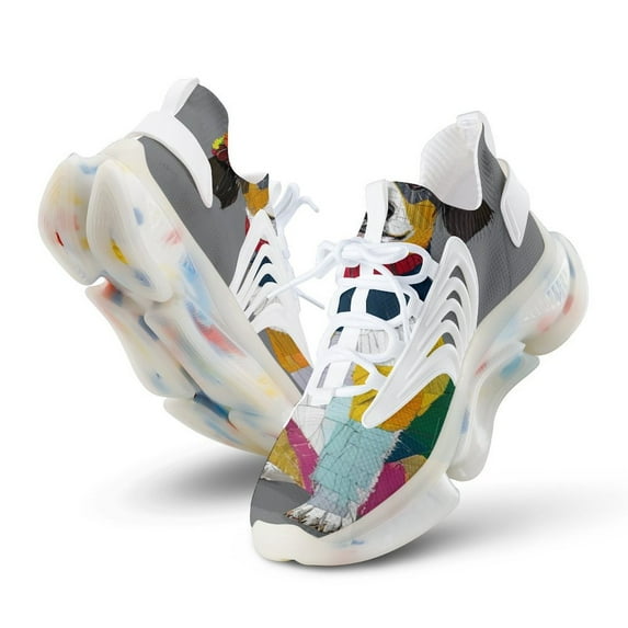 Colorful Patchwork Dog Art Walking Shoes for Men Woman Lightweight ...