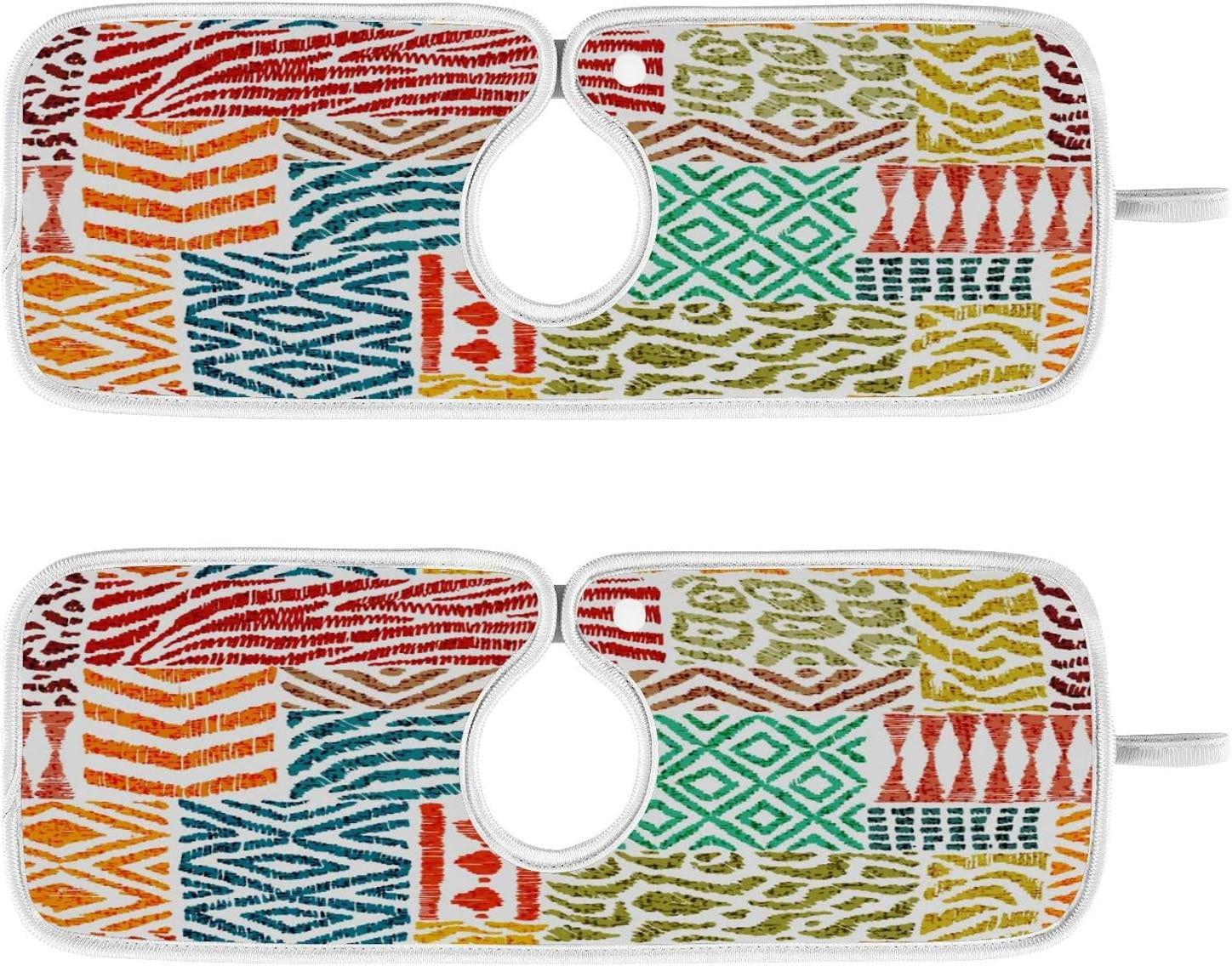 Colorful Patchwork Colorful Sink Splash Guard for Faucet 2 Packs Faucet ...