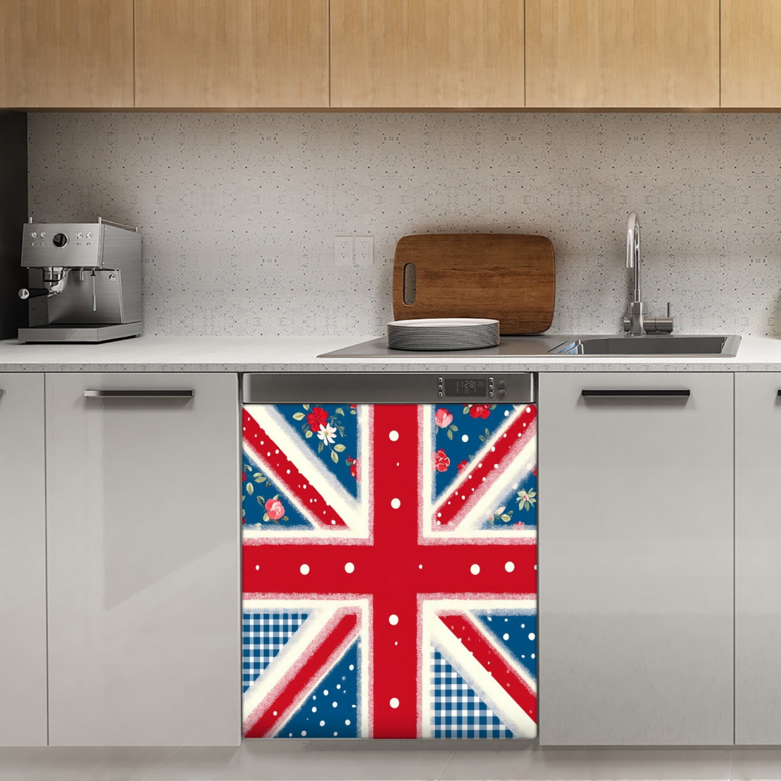 Colorful Patchwork Union Jack Flag-2 Dishwasher Magnet Cover Decorative ...