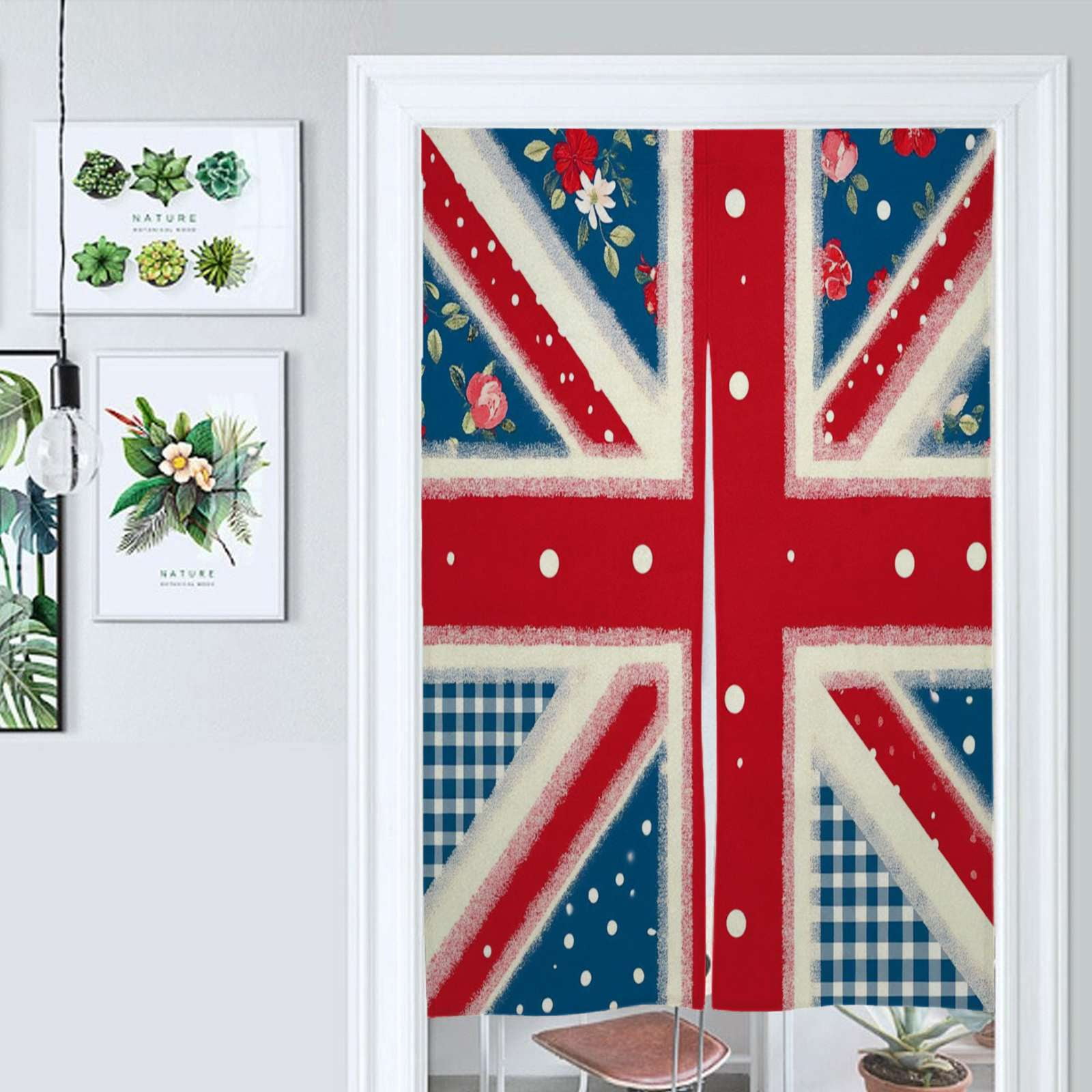 Colorful Patchwork Union Jack Flag Door Curtain Nordic Living Room ...