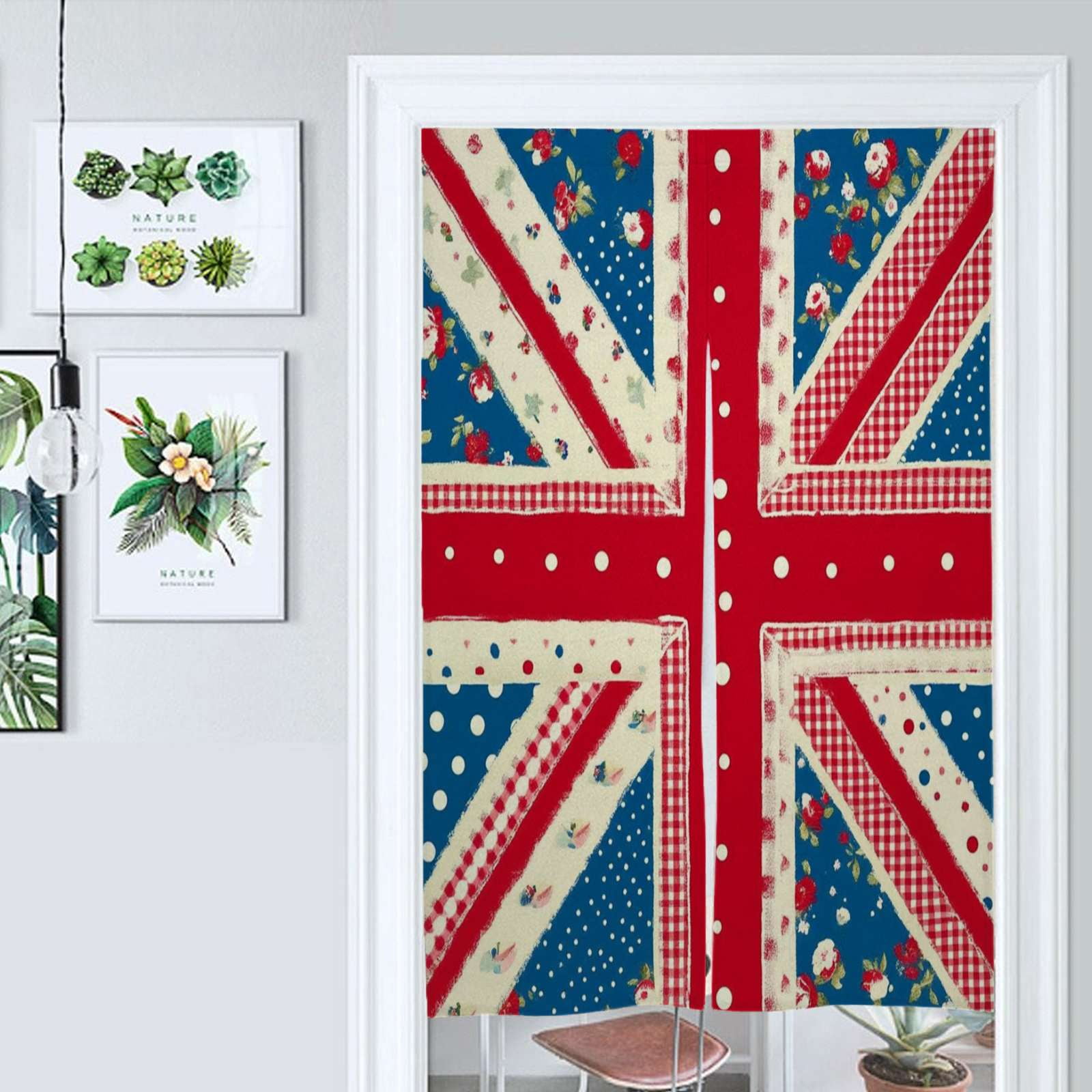 Colorful Patchwork Union Jack Flag Door Curtain Nordic Living Room ...