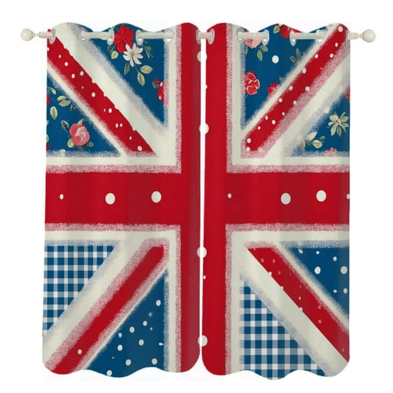 Colorful Patchwork Union Jack Flag Sunshade Curtains Home Bedroom ...
