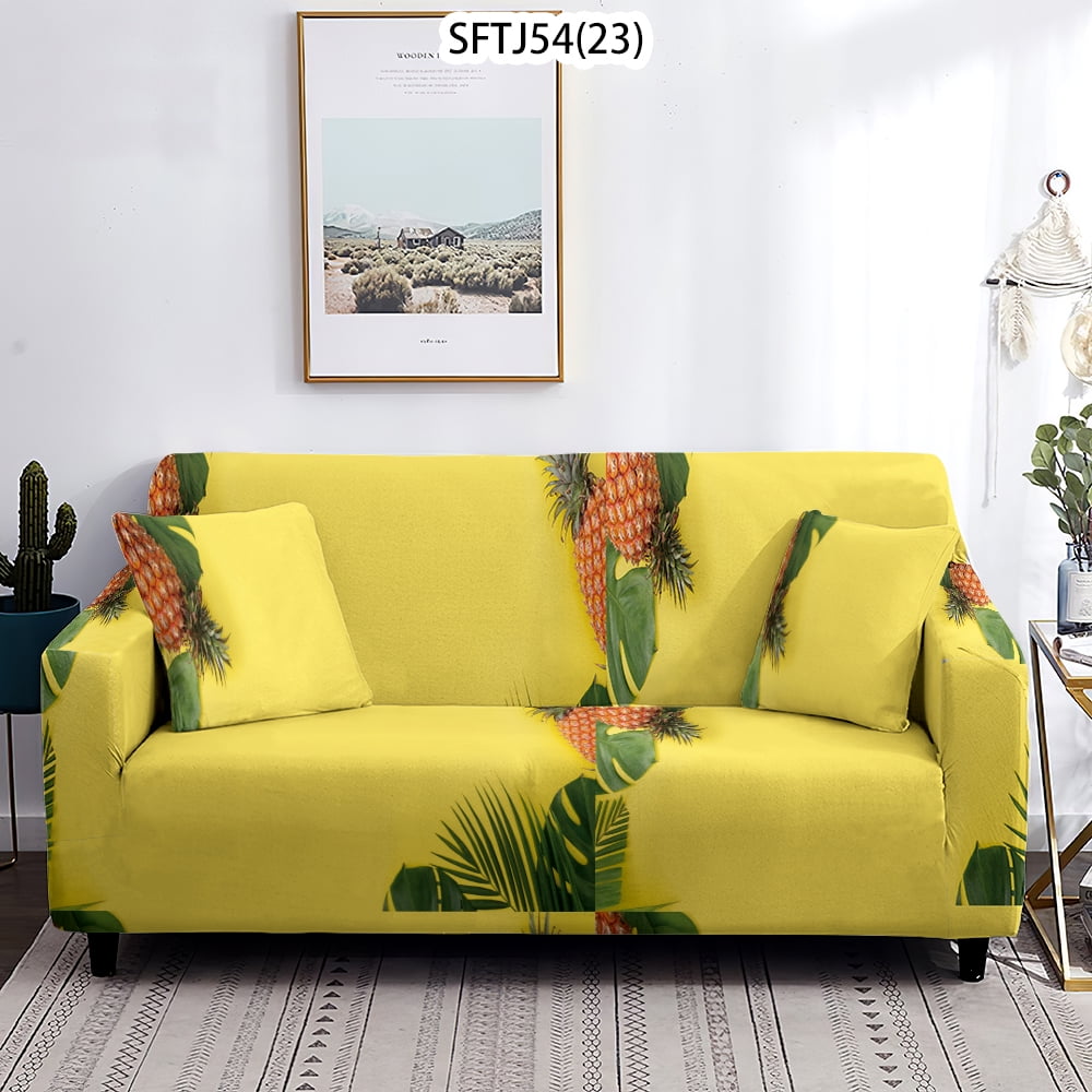 Colorful Pattern Butterfly Elastic Sofa Seat Cover Anti-Dust Corner Shaped Chaise Longue Sofa ...