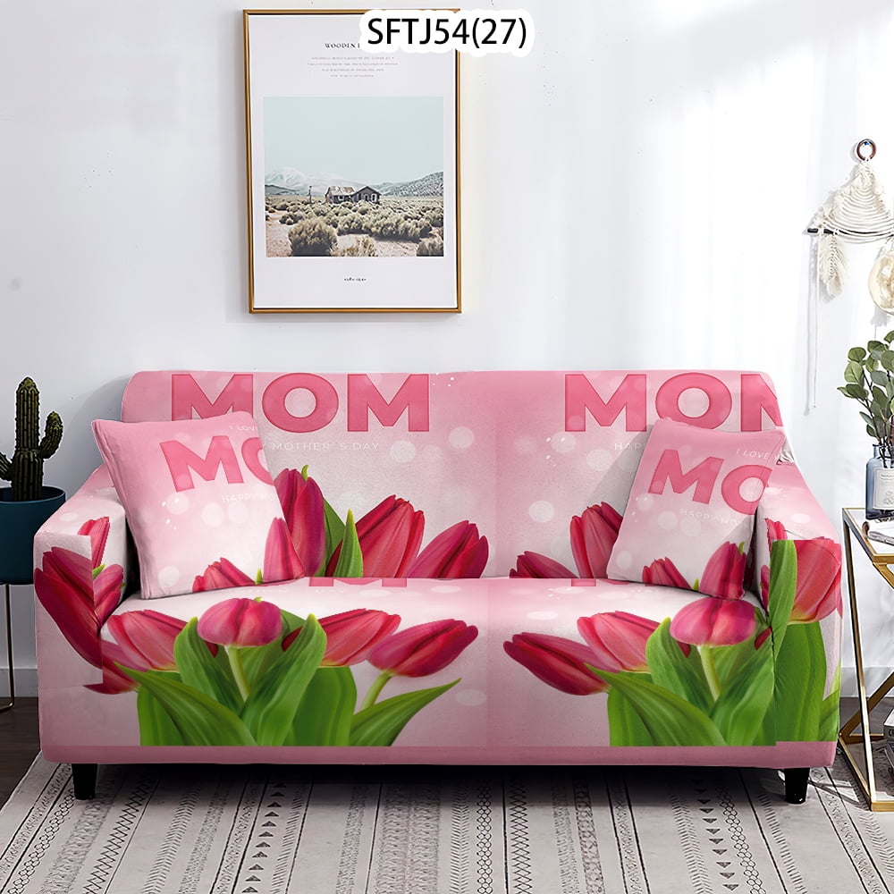 Colorful Pattern Butterfly Elastic Sofa Seat Cover Anti-Dust Corner Shaped Chaise Longue Sofa ...